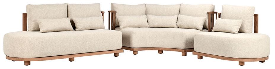 Classic Home Isla 2-Piece Beige/Natural Outdoor Olefin Fabric Sectional ...