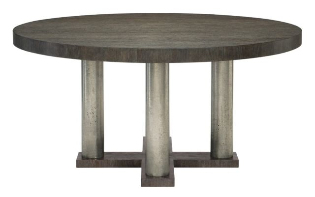Bernhardt Linea Cerused Greige 60" Round Dining Table with Textured ...