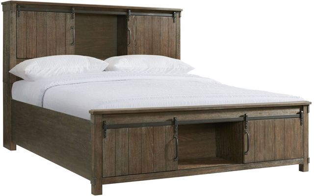 Elements International Scott Walnut King Platform Storage Bed ...