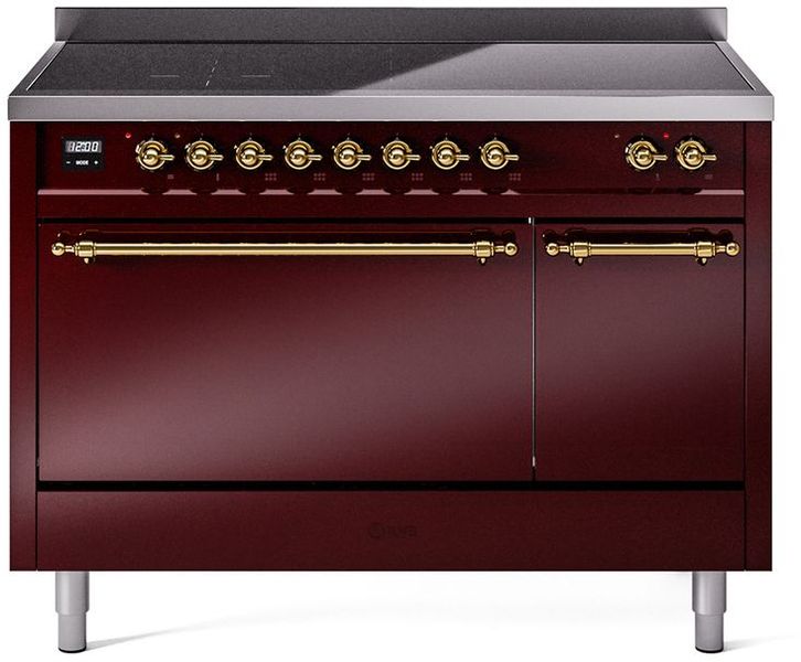 Ilve® Nostalgie II Series 48" Burgundy Pro Style Induction Range | Big ...