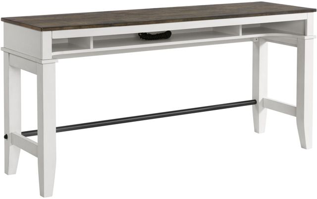 Intercon Kona Gray Sofa Bar Table with White Base | Fischer Furniture ...