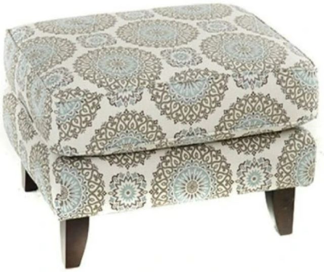 Fusion Furniture Grande Mist Brianne Twilight Blue/Gray/White Ottoman ...