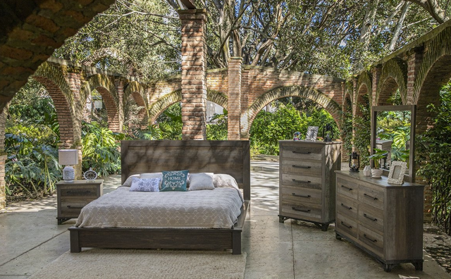 International Furniture Direct Loft Brown 4-Piece Brown Eastern King ...