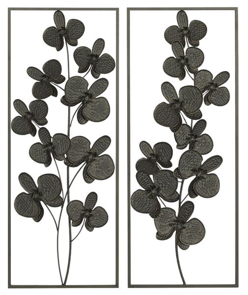 Deco Marche 2-Piece Black Floral Orchid Wall Decor Set | Fischer ...