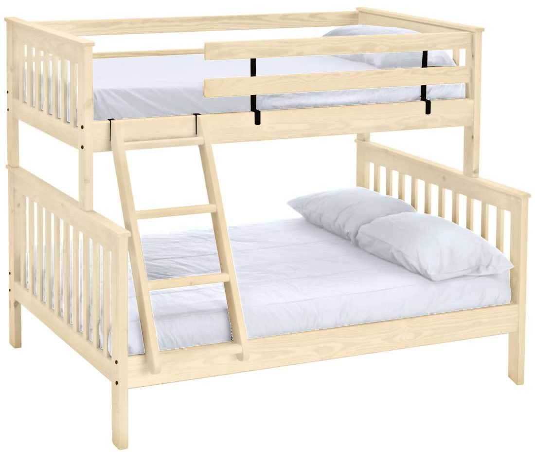 Crate Designs Furniture Unfinished Twin Full Tall Mission Bunk Bed