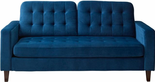Malouf® Douglas Velvet Navy Sofa | Thompson Furniture & Mattress ...