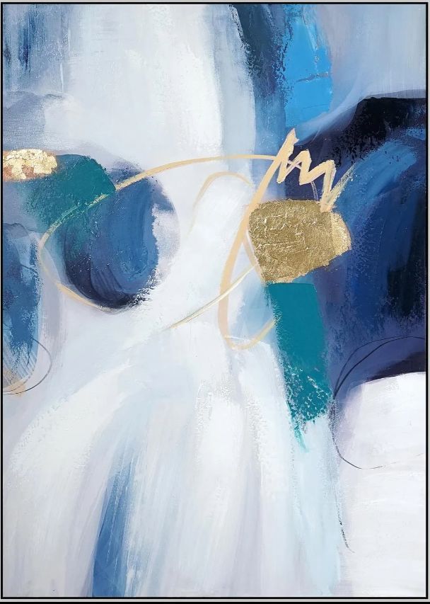 Classy Art Style 6 Hand Painted Textured Canvas with Foil Wall Art ...