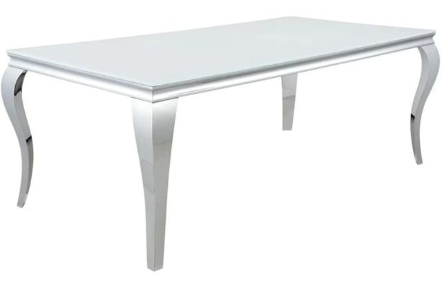 Furniture of America® Neuveville Glass Top Dining Table with Chrome ...