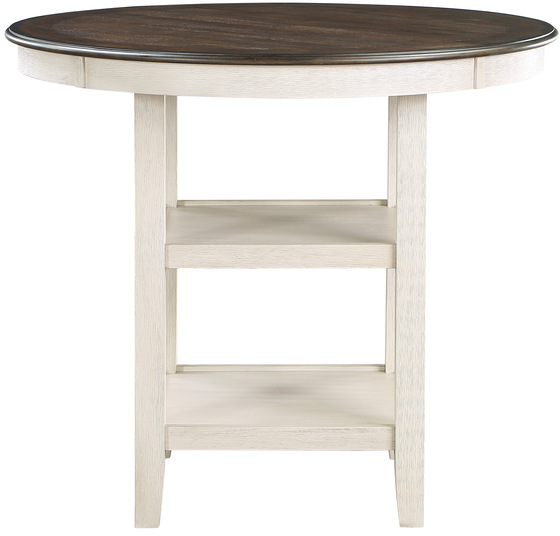 Homelegance® Asher Antique White Round Counter Height Table with Brown ...