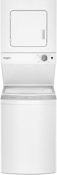Whirlpool® 1.6 Cu. Ft. Washer, 3.4 Cu. Ft. Dryer White Electric Stacked ...