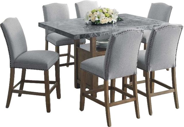 Steve Silver Co. Grayson 7-Piece Brown/Gray Counter Height Dining Set ...