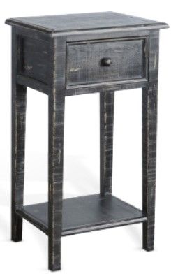 Sunny Designs™ Black Sand Side Table with Drawer | Fischer Furniture ...