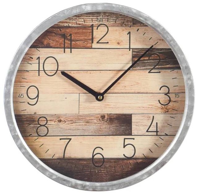 Stylecraft Beige/Brown/Silver Wall Clock | Fischer Furniture | Rapid ...