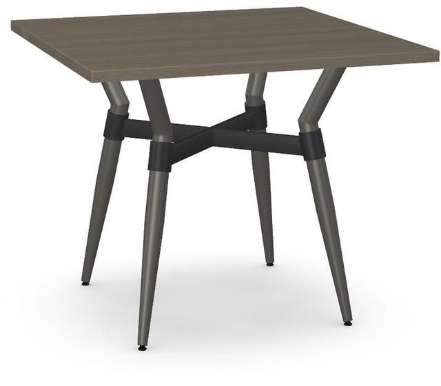 Amisco Customizable Link Solid Ash 29.5" Square Table with Steel Legs ...