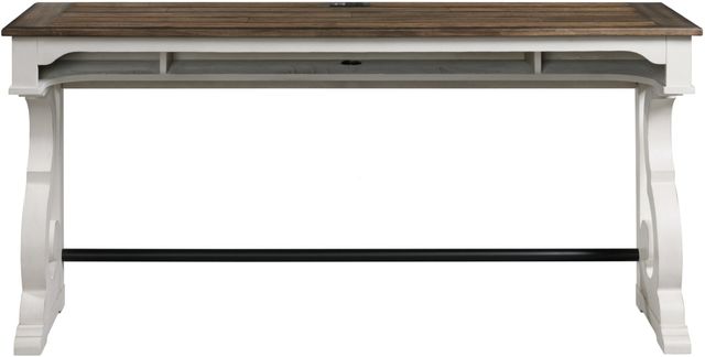 Intercon Drake French Oak Sofa Bar Table with Rustic White Base ...