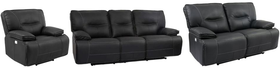 Parker House Spartacus 3 Piece Black Reclining Seating Set The Sofa Store Maryland