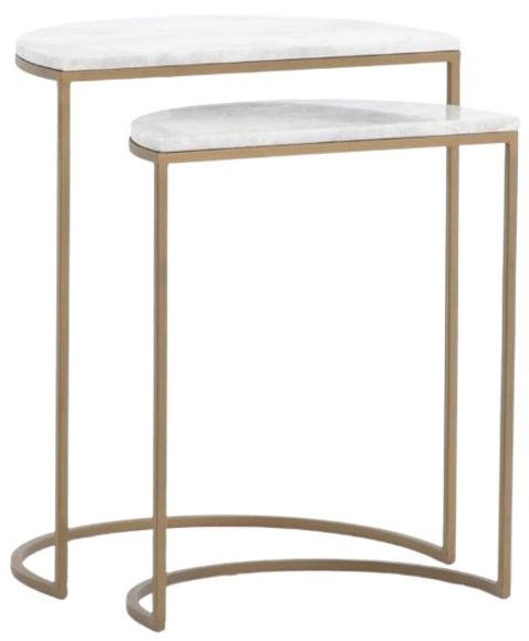 Four Hands Ane White Nesting Tables with Brass Base | Big Sandy Superstore | Furniture, Mattress ...