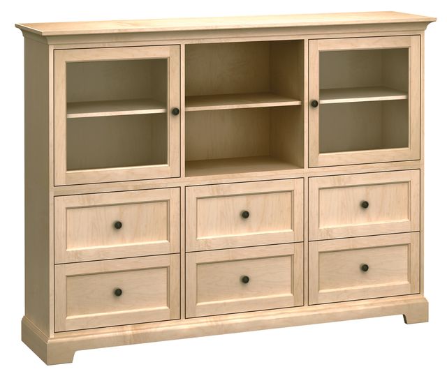 Howard Miller® Customizable 73" Home Storage Cabinet with Two Top Glass ...