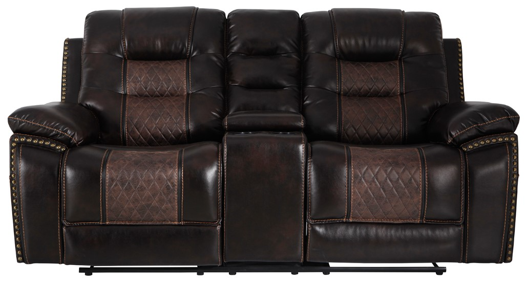 American Wholesale Furniture Commander Brown Recliner Gliding Loveseat Larry s Northtown Furniture Appliance Mattress Greenville MI