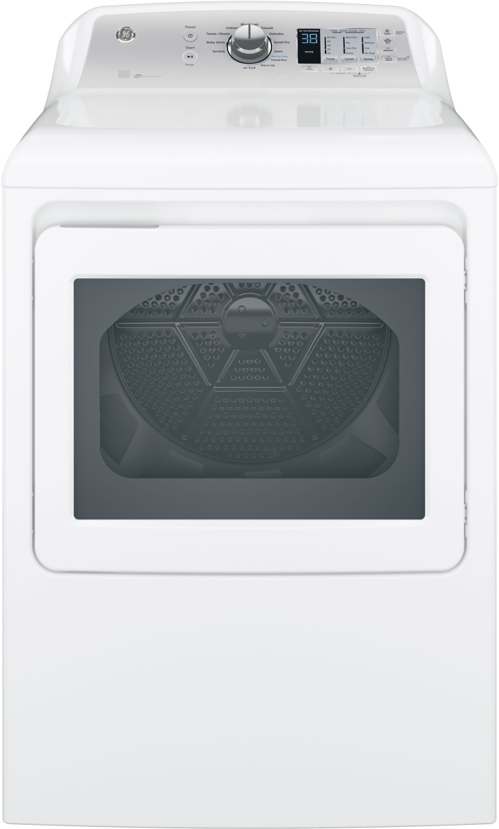 GE Appliances GTD65GBSJWS Gas Dryer with Aluminized Alloy Drum 7.4 cu. ft White Silver