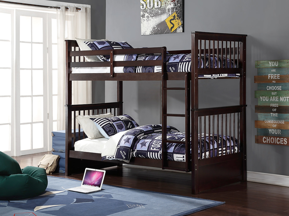 Espresso loft bed with desk store