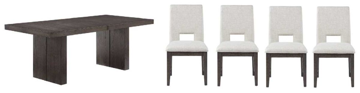 Steve Silver Co. Evan 5-Piece Walnut/White Dining Table Set | Hoelscher ...
