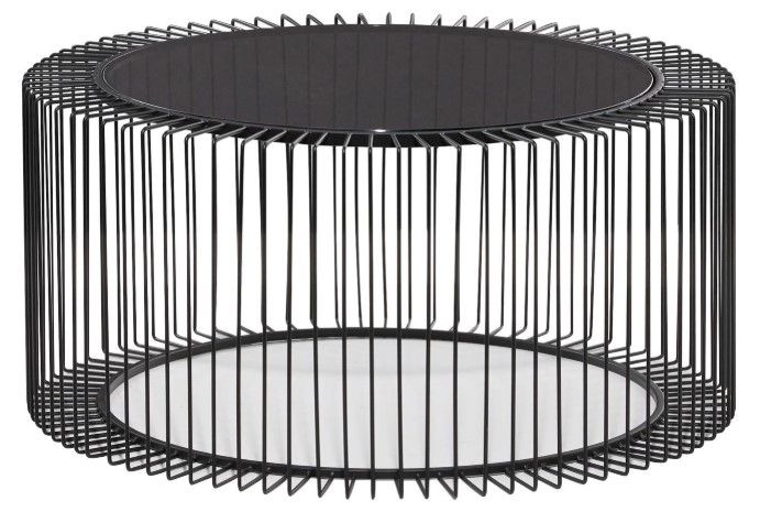 Deco Marche Black Coffee Table with Shaded Glass Top | Fischer ...