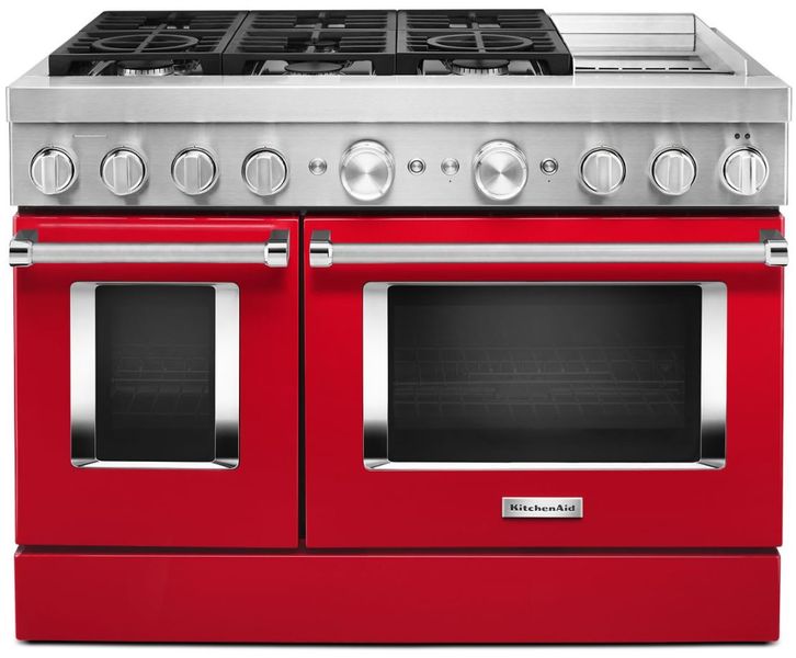 KitchenAid® 48" Passion Red Pro Style Dual Fuel Range with Griddle ...