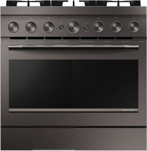 KitchenAid® 36" Black Ore 6 Burner Pro Style Gas Range with No Preheat ...