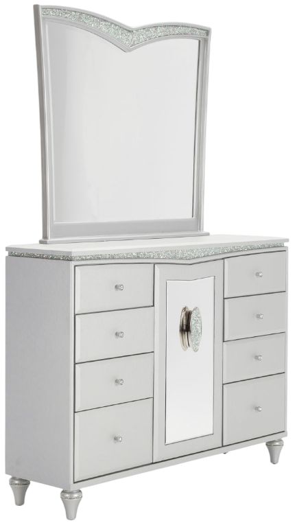 Michael Amini® Melrose Plaza Dove Dresser with Mirror | Lacks Furniture ...