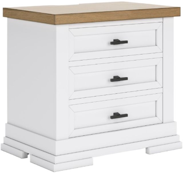 Benchcraft® Ashbryn Natural/White Nightstand | Besche Furniture ...