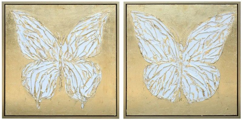 Crestview Collection Butterfly Fly Away 2-Piece Wall Art Set | Big ...
